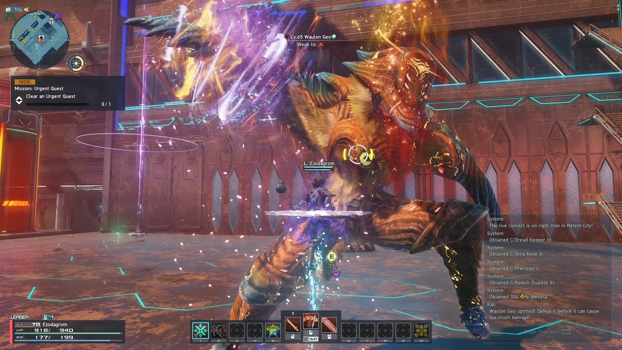 Phantasy Star Online 2: New Genesis - Waulon Geo (Giant Mutant) - YouTube