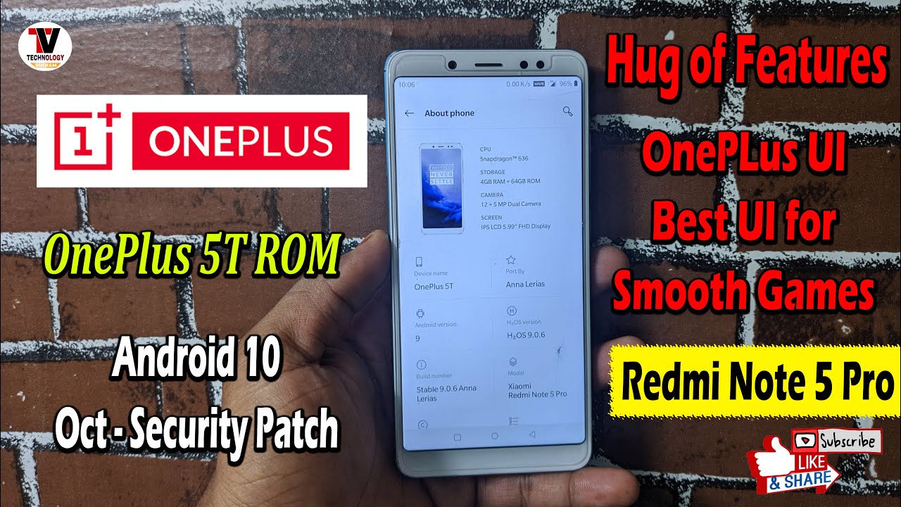OnePlus 5T ROM for Redmi Note 5 Pro || OP5T - HydrogenOS 9.0.6 || hug ...