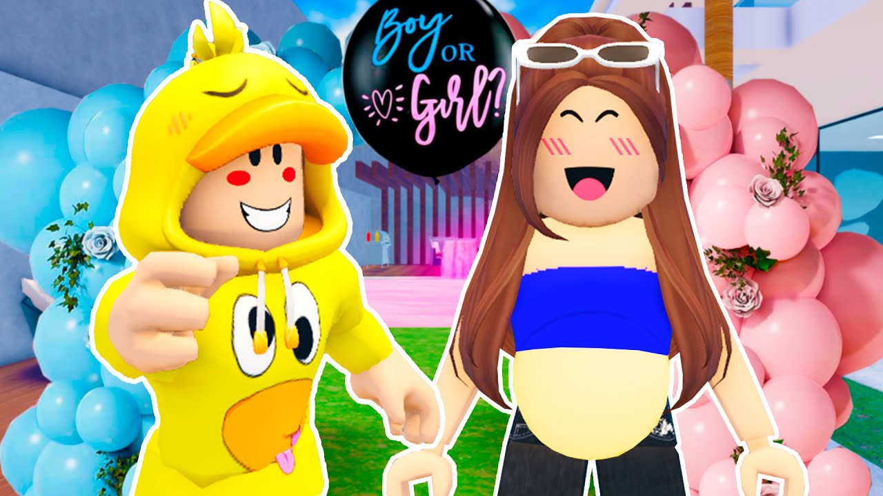 FIESTA de REVELACIÓN de GÉNERO del NUEVO BEBÉ en ROBLOX - YouTube
