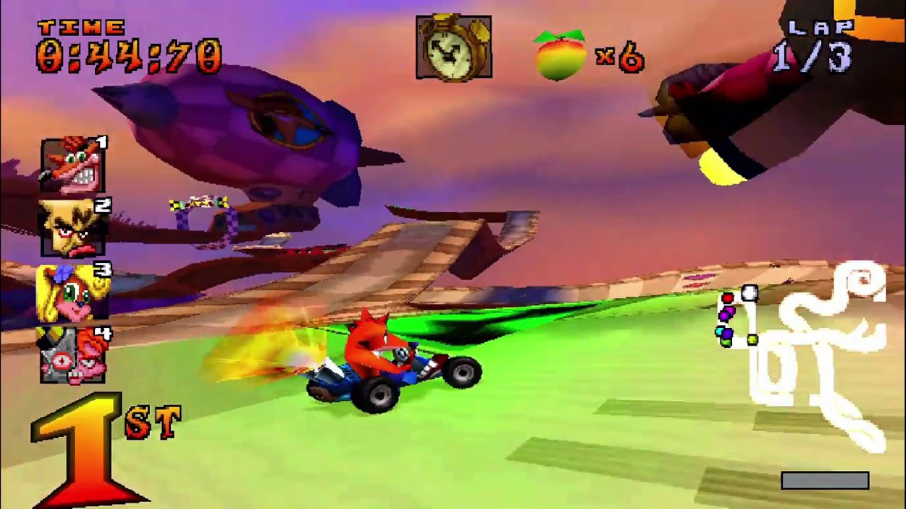 Crash Team Racing Crash Cup ( Medium Mode ) Playstation 1 - YouTube