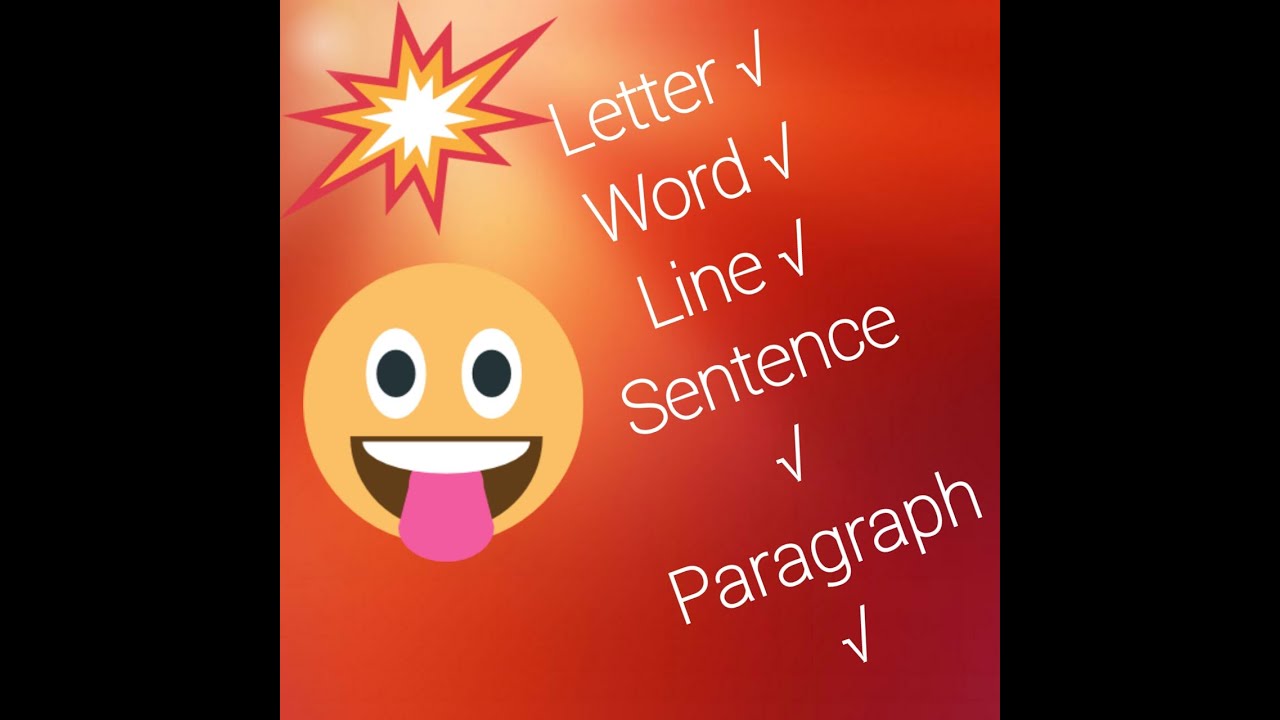 WHAT is English - LETTER - WORD - LINE - SENTENCE - PARAGRAPH ...