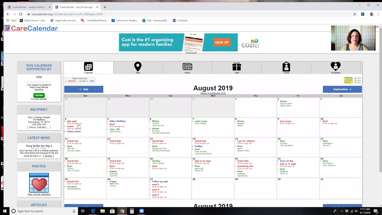 Care Calendar Instructions - YouTube