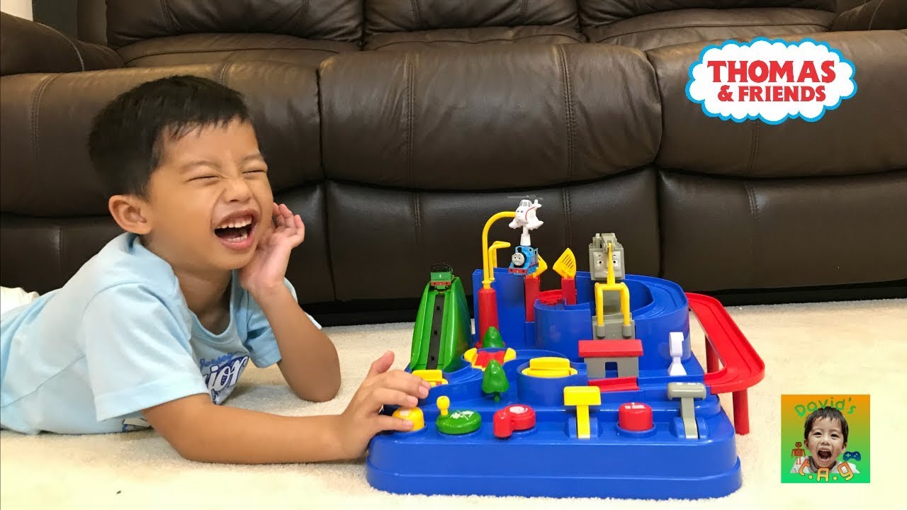 David Unboxes Thomas and Friends Thomas Adventure Land - YouTube