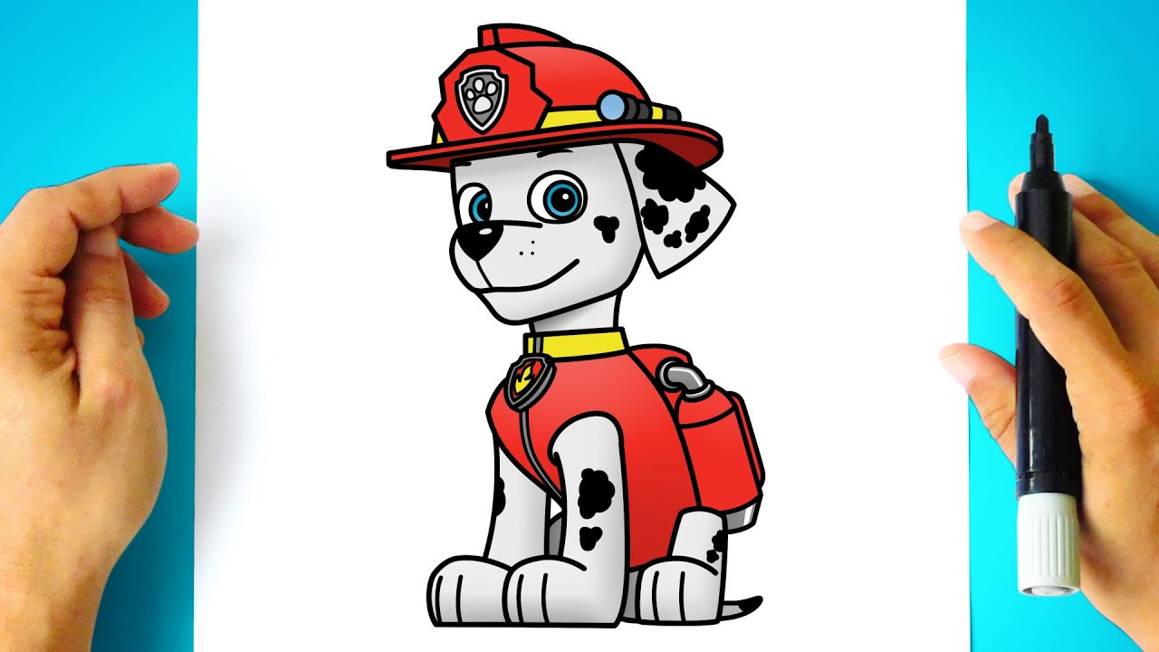 How to DRAW MARSHALL - Paw Patrol - YouTube