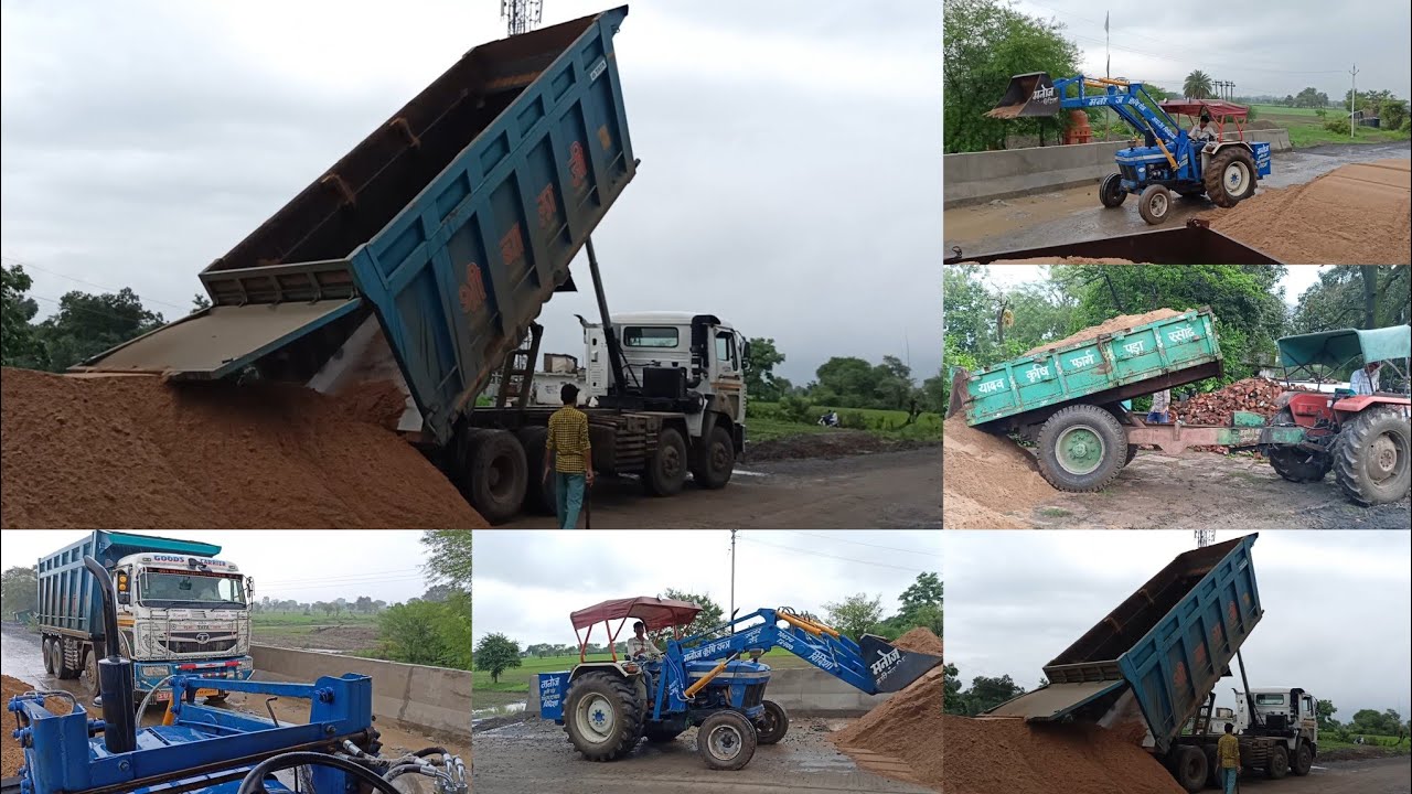 Tata hyva 12 chakka truck loading reeta || tractor loader trolley - YouTube