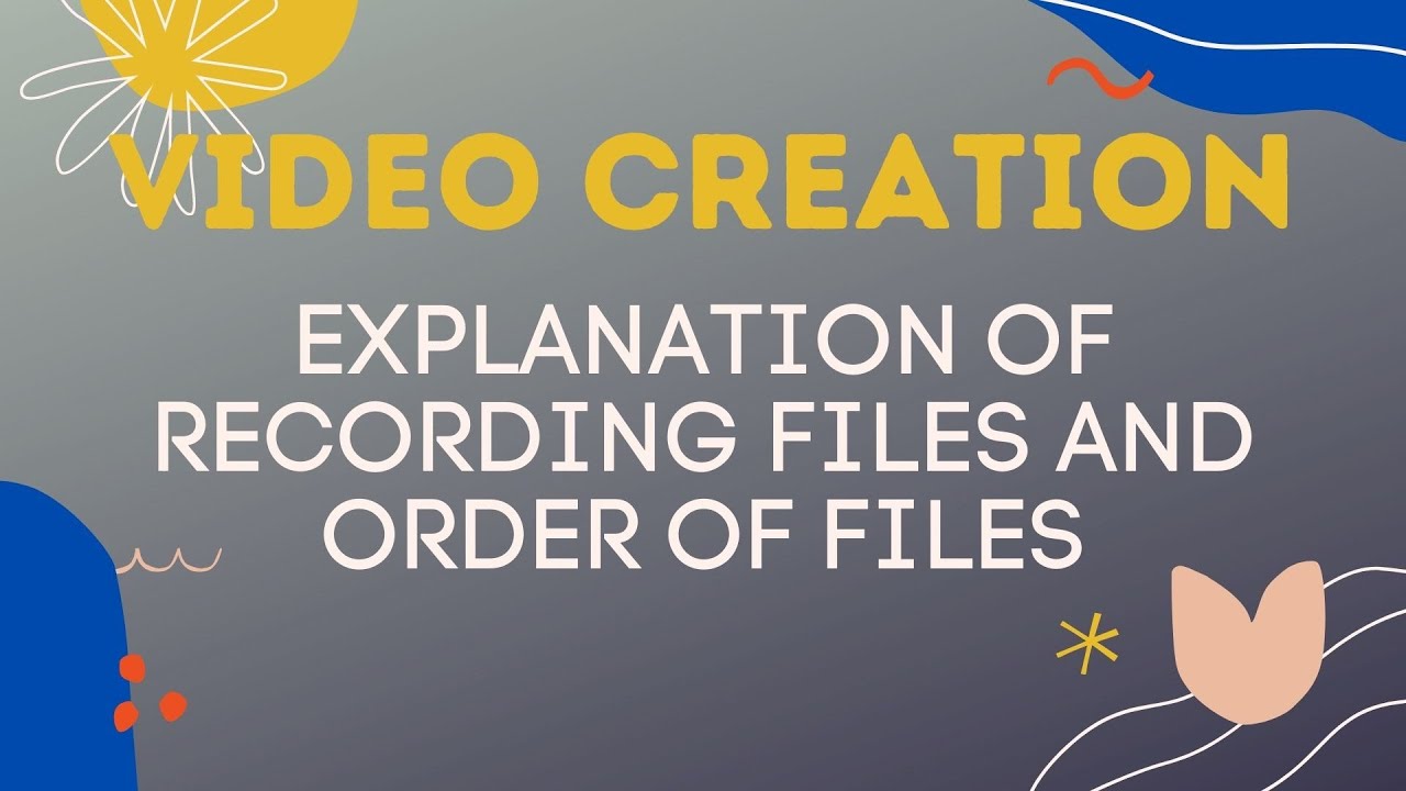 003 Explanation of Recording Files and Order of Files - YouTube