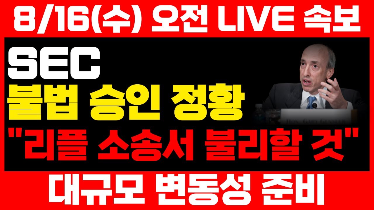 Sec 불법 승인 정황 리플 소송서 불리할 것 대규모 변동성 준비 리플 리플전망 리플코인 리플코인전망 Youtube