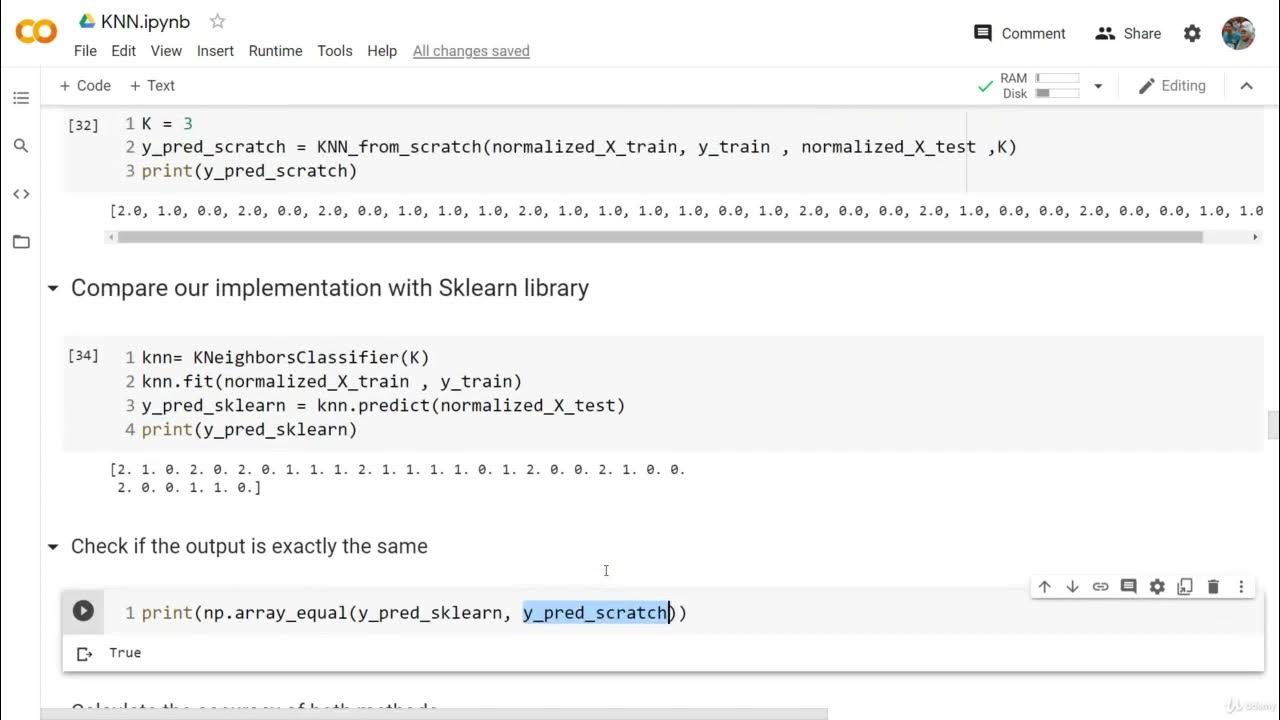 71 Compare The Result With The Sklearn Library Youtube