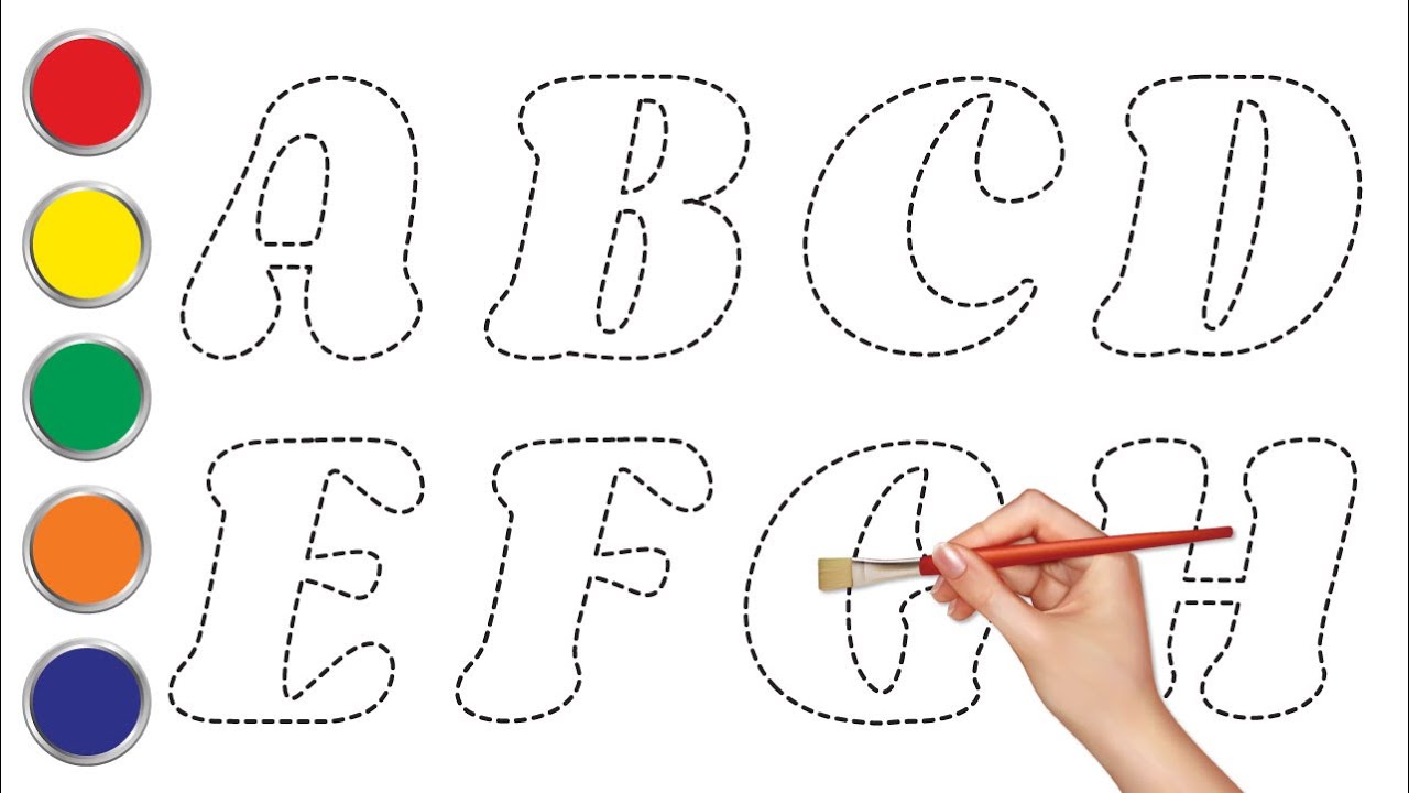 Let's Learn to Draw and Paint ABCDEFGH for Kids // Easy Step by Step ...