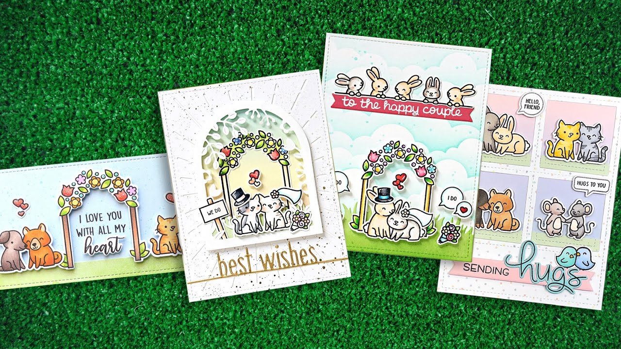 Intro to Happy Couples & Best Wishes Line Border + 4 cards from start ...