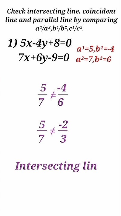 Class 10 math chapter 3 intersecting line, coincident line and parallel ...