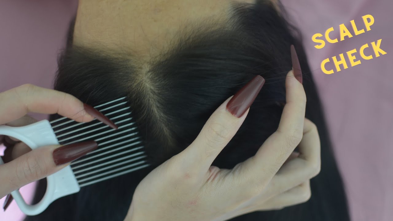 ASMR Focus Scalp Check & Hair Parting Real Person, Relaxing Hair Sounds For Sleep ( Tingles ...