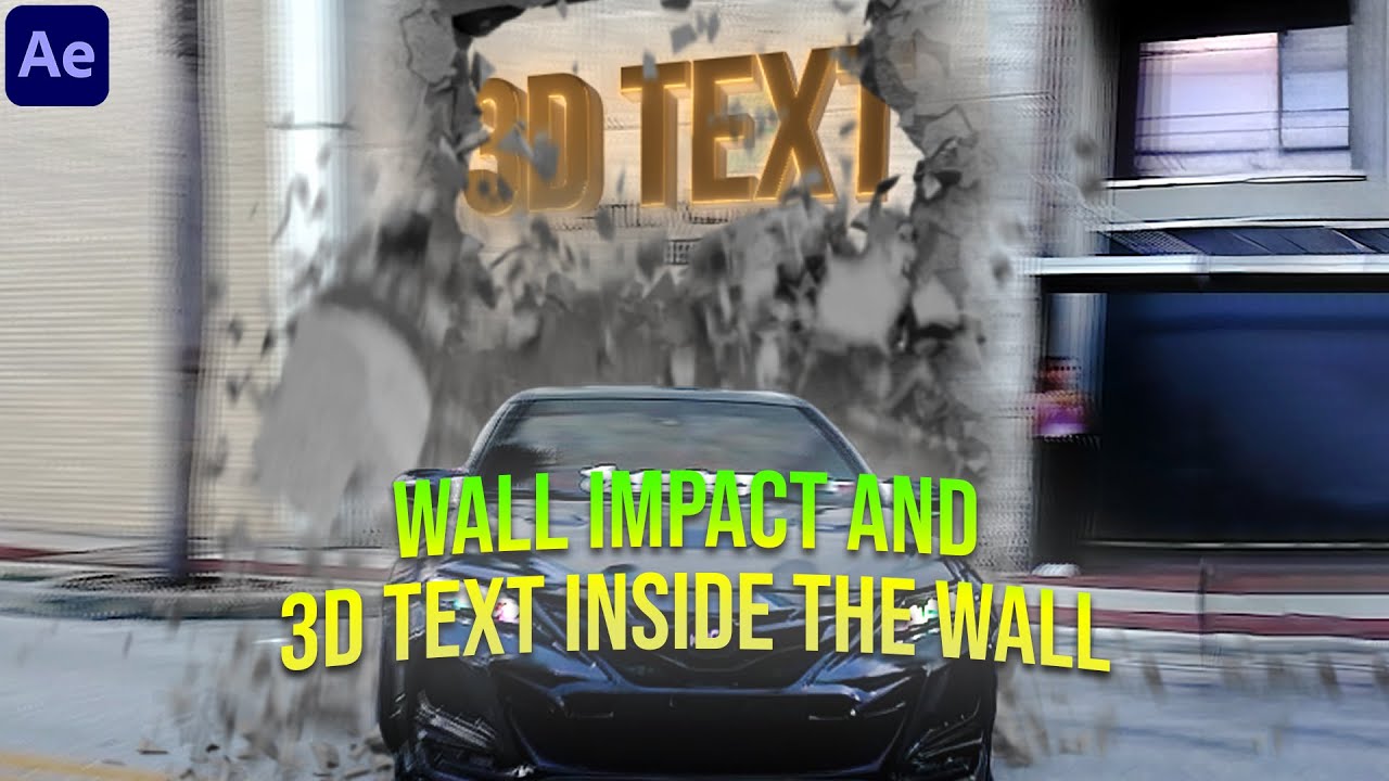 Wall Impact and 3D Text inside The Wall Effect in After Effects - YouTube