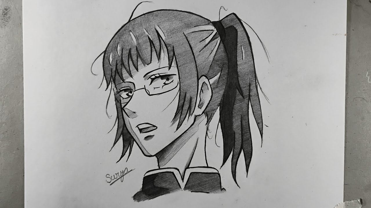 How To Draw Maki Zenin From Jujutsu Kaisen Drawing Anime Girl Step By Step Drawing Youtube