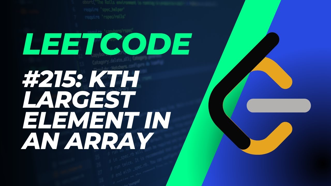Leetcode 215 Medium Kth Largest Element In An Array Python Youtube 4359