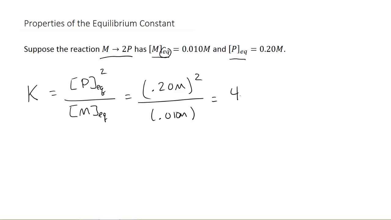 Equilibrium II: Properties of the Equilibrium Constant - YouTube