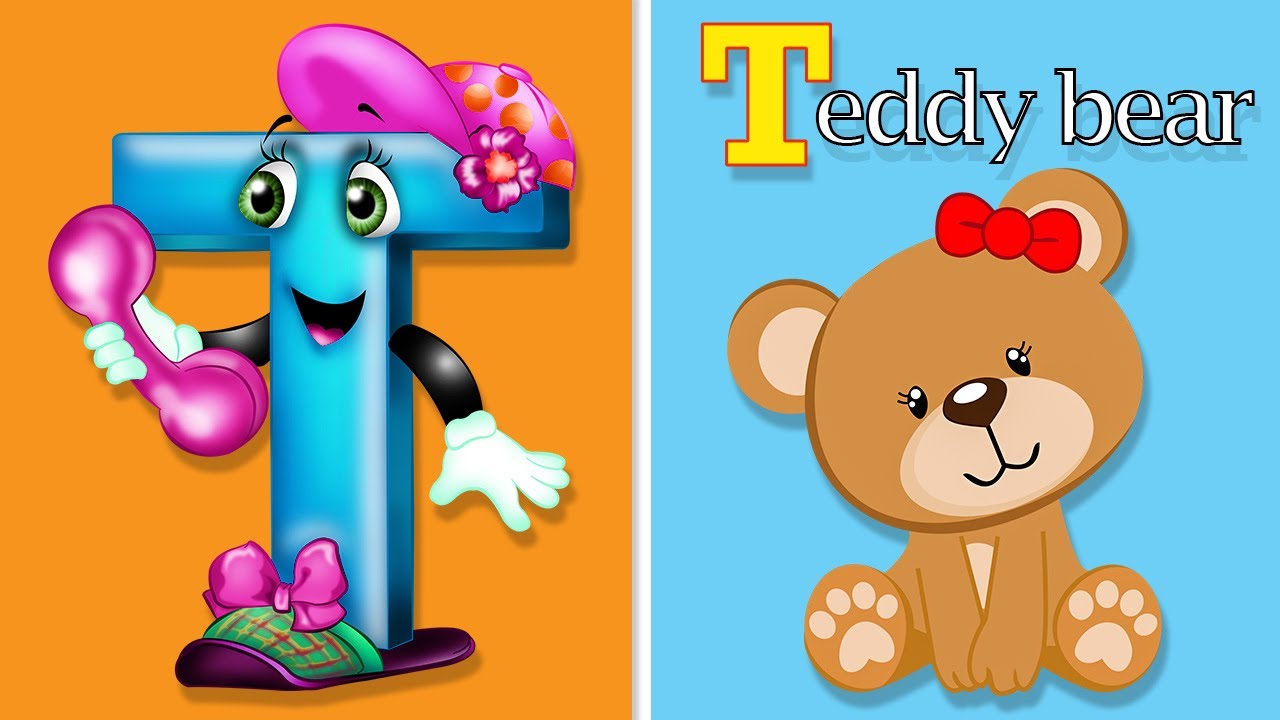 T for Teddy Bear Alphabet | ABC Songs | Phonics Songs For Kids | A To Z ...