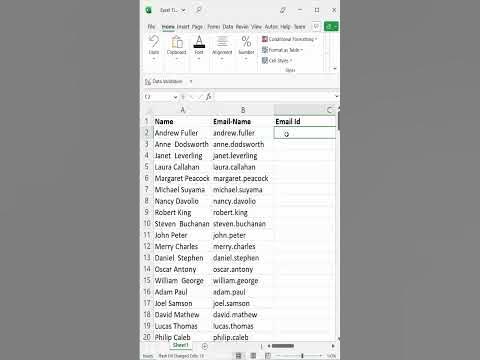 Quickly Create Email Addresses from Names in Excel - YouTube