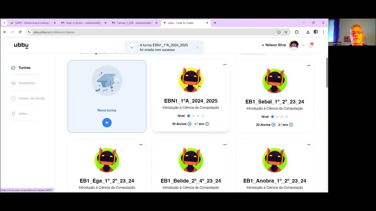 Criar, editar turmas e gerar cartões na ubbu - YouTube