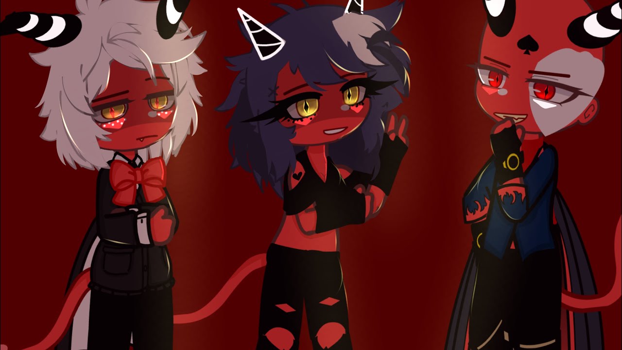 I made moxxie, Millie, and blitzo in gacha club[]TW: MAY CAUSE NOSE ...