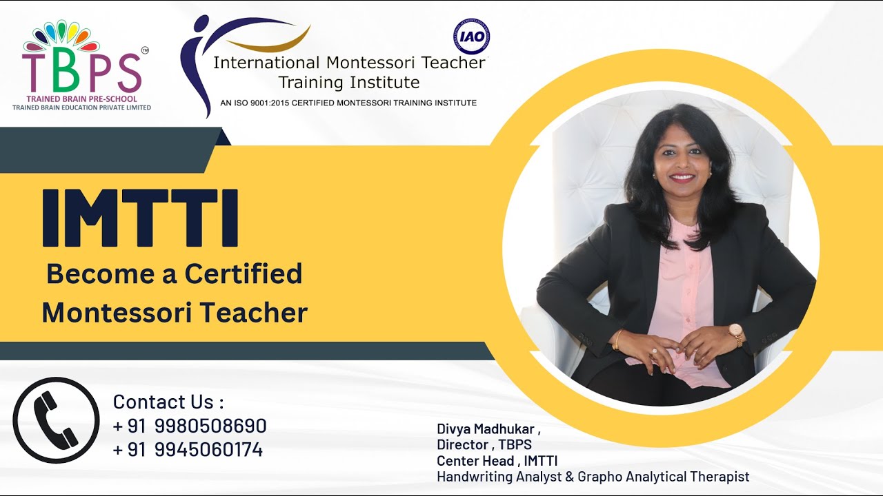 Montessori Teacher Training | Admissions Open | IMTTI | Divya Madhukar ...