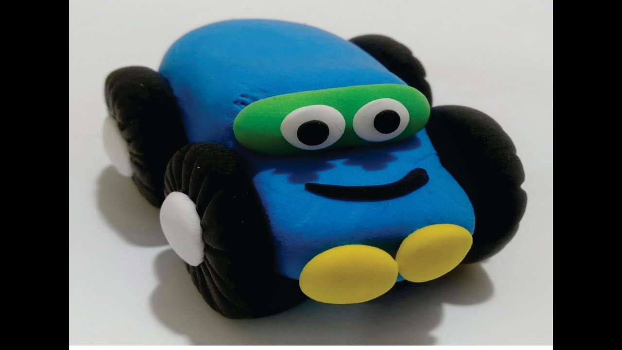 how to make a clay cartoon car | step by step tutorial | clay art - YouTube