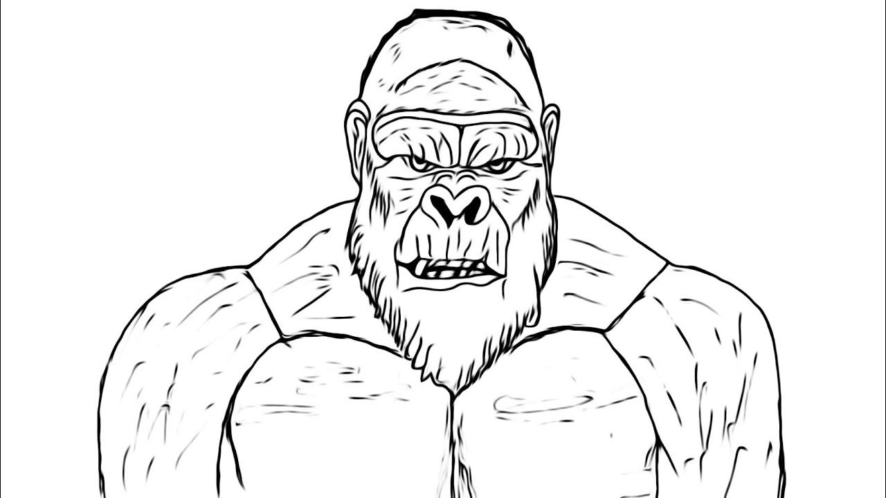 how to draw KING KONG step by step - YouTube