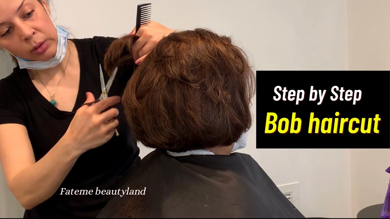 women bob haircut tutorial by hairstylist | Full and step by step ...