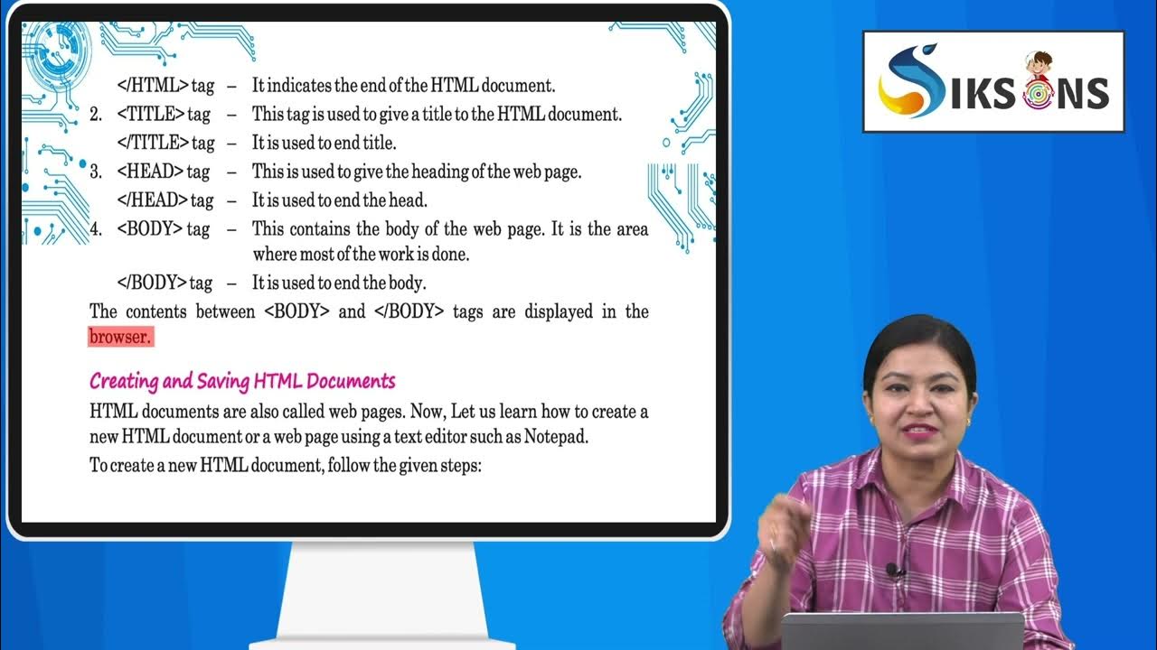Ch 5 | Siksons | Computer | Class 8 | Computer: Introduction to HTML | For children - YouTube