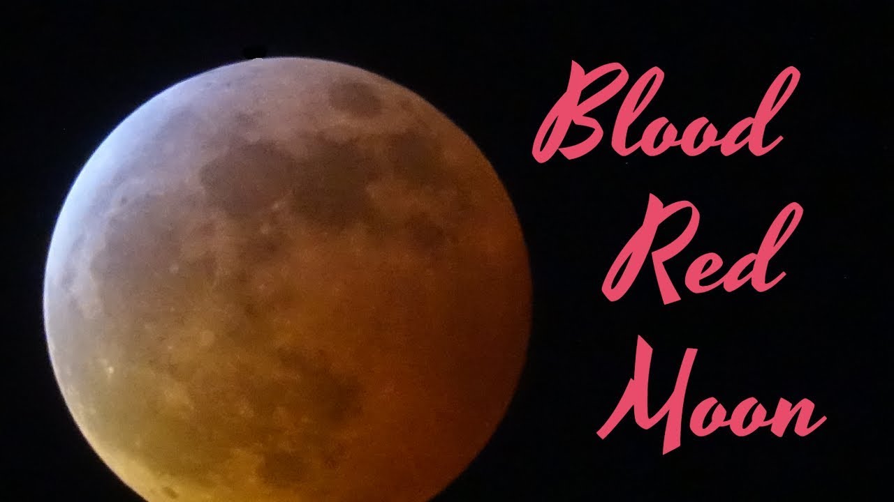 Super Blood Wolf Red Moon Eclipse Moving Across the Nighttime Sky 2019 ...