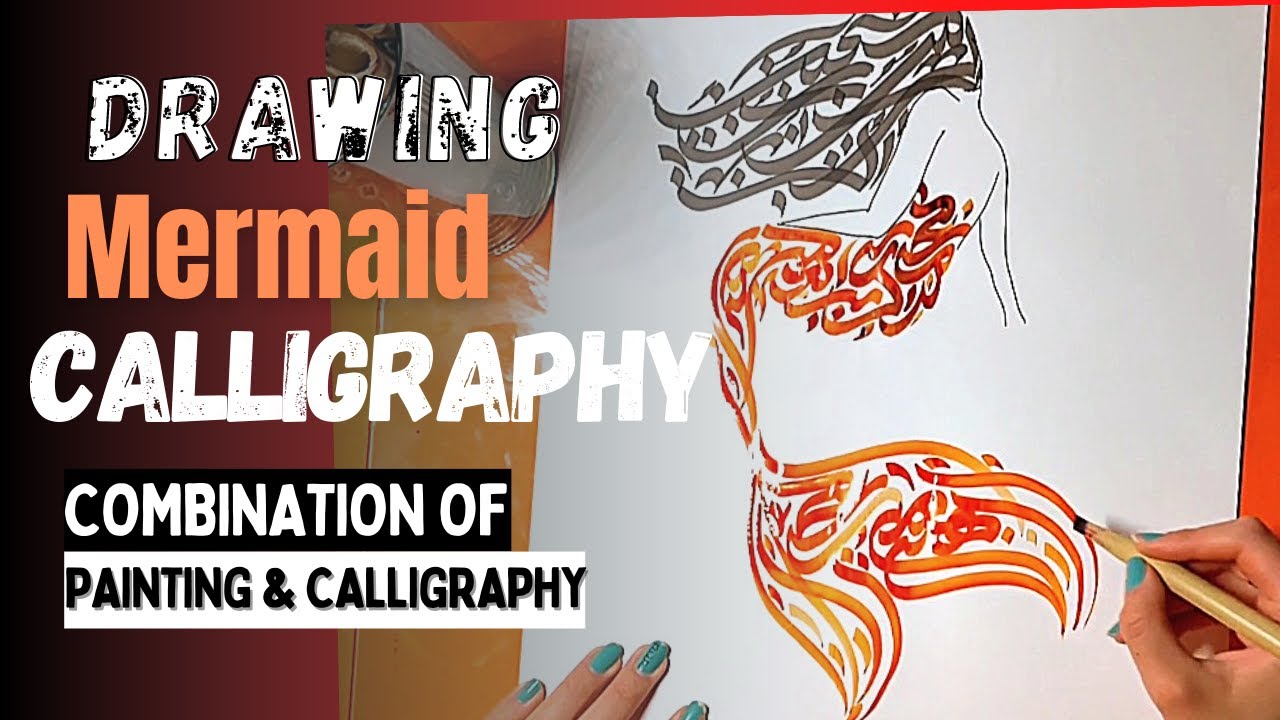 How to complete mermaid calligraphy design - YouTube