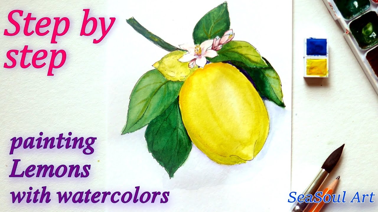 Lemons Painting in Watercolor | Simple Step-by-step Painting Tutorial ...