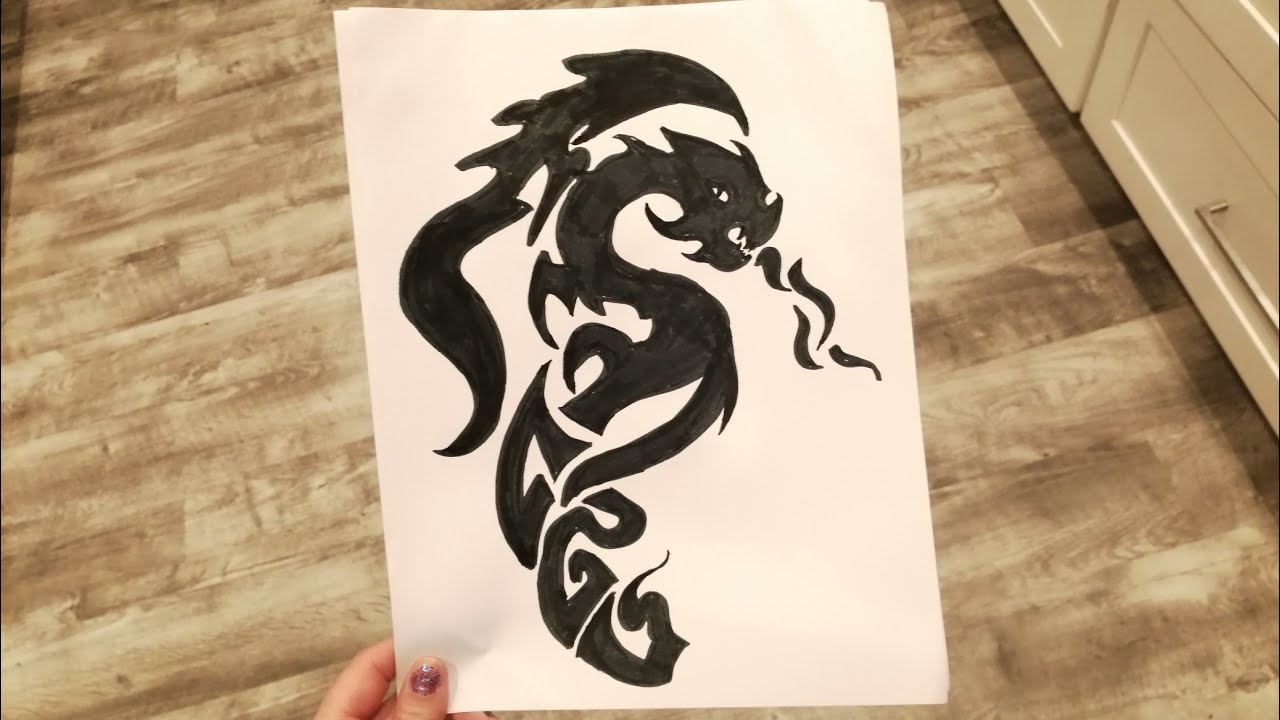 Time To Make Notan Dragon Drawing - YouTube