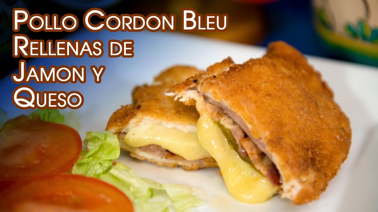Pollo Cordon Bleu Relleno con Jamon, Queso, Bacon y Pimiento - YouTube