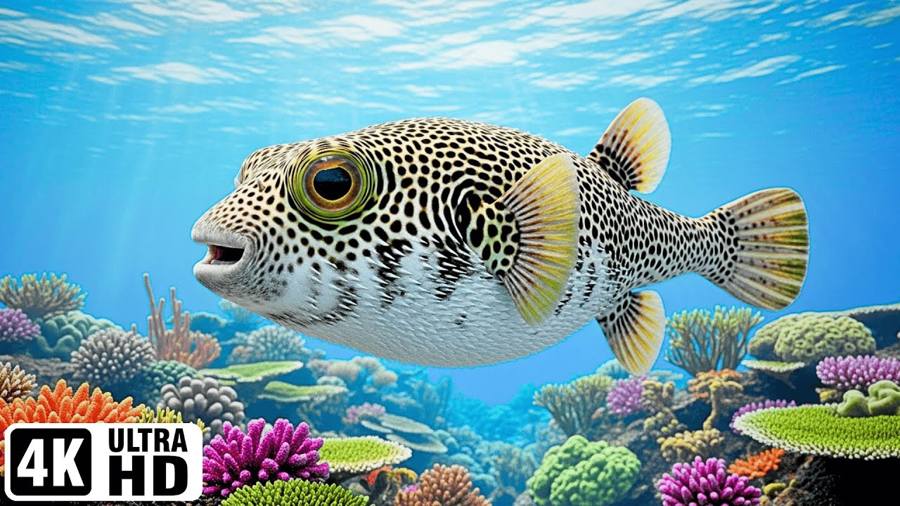 Aquarium 4K VIDEO (ULTRA HD) - Beautiful Coral Reef Fish & Jellyfish ...
