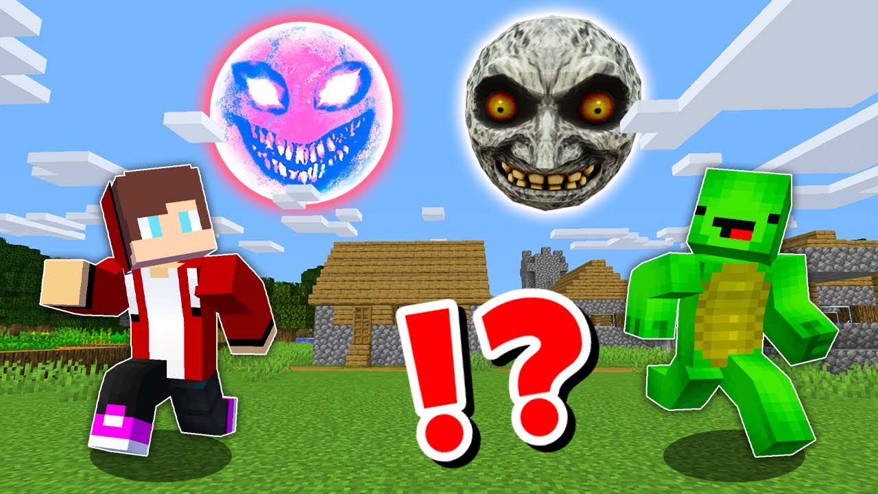JJ and Mikey VS LUNAR MOON and RED SUN CHALLENGE in Minecraft / Maizen animation - YouTube