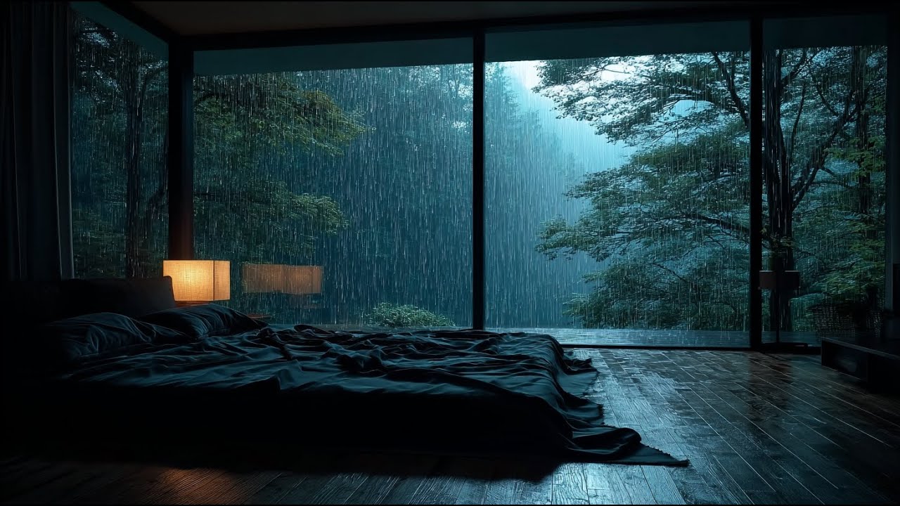 Cozy Rain Sounds for Deep Sleep • Relaxing Bedroom Ambience with Heavy ...