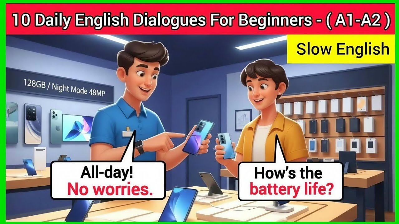 10 Daily English Dialogues for Beginners (A1-A2) | Speak English ...
