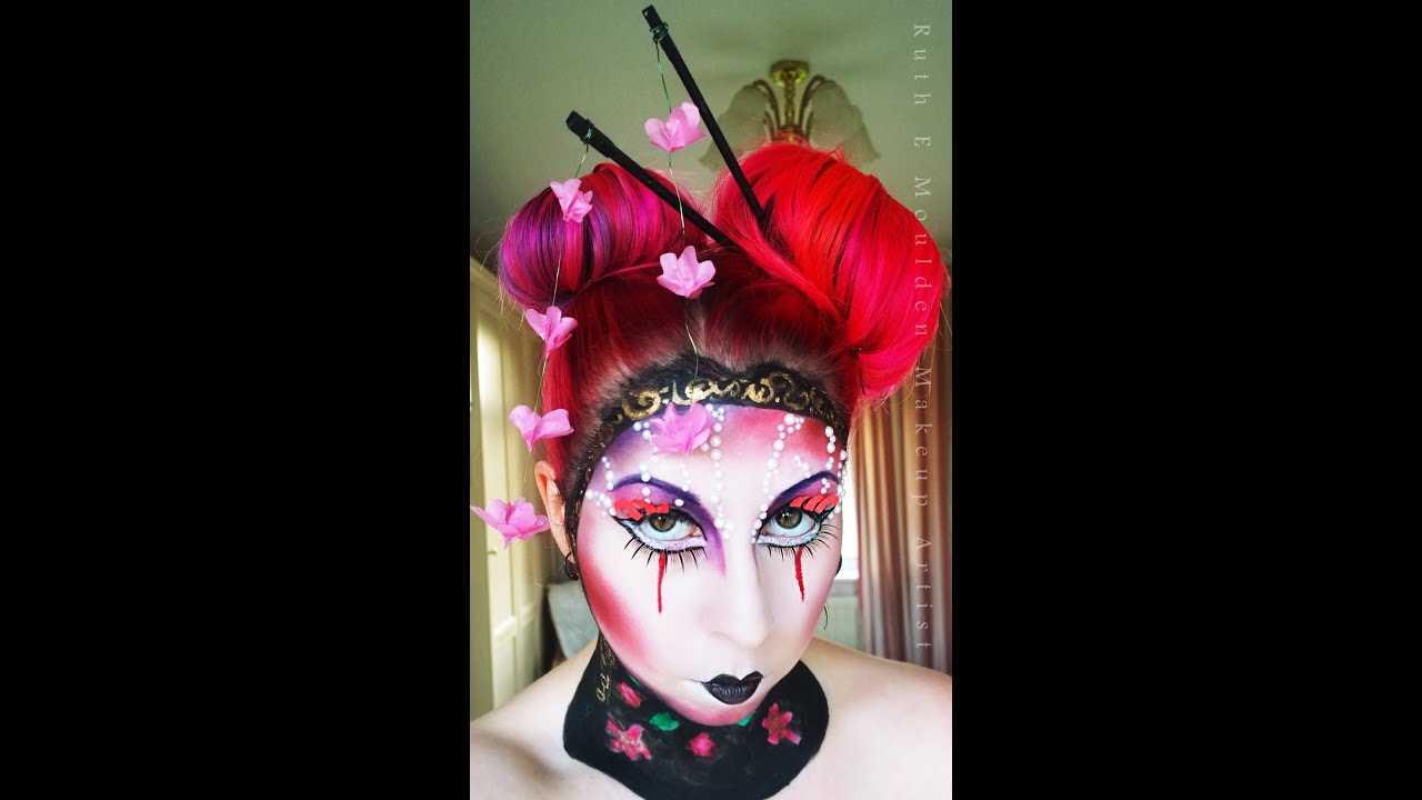 Avant Garde Geisha Doll Hair Tutorial - YouTube