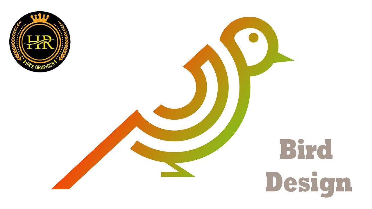 Bird logo design| unique bird design tutorial| how to bird logo design ...