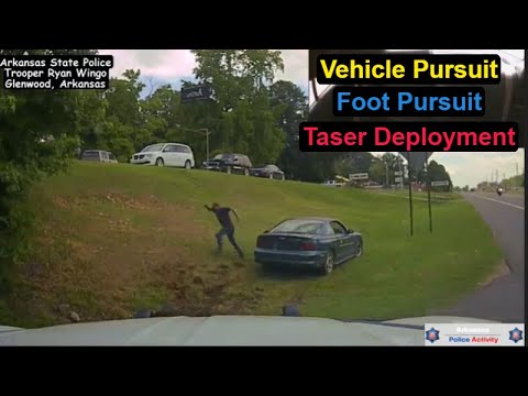 Arkansas State Trooper Wingo Pursuit Use of Force (TASER/TACKLE) Arrest ...
