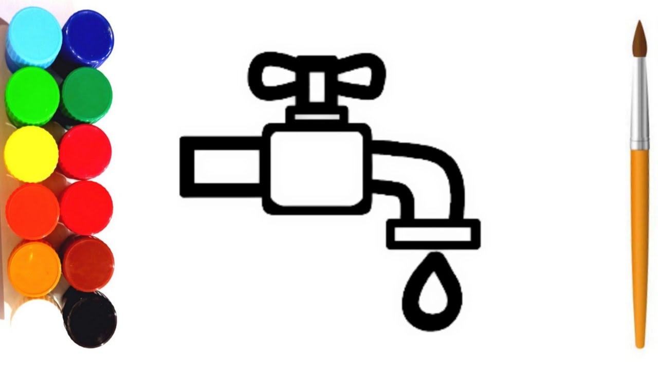 How To Draw A Tap for Kids Step by Step & Coloring | Tap Drawing Easy # ...