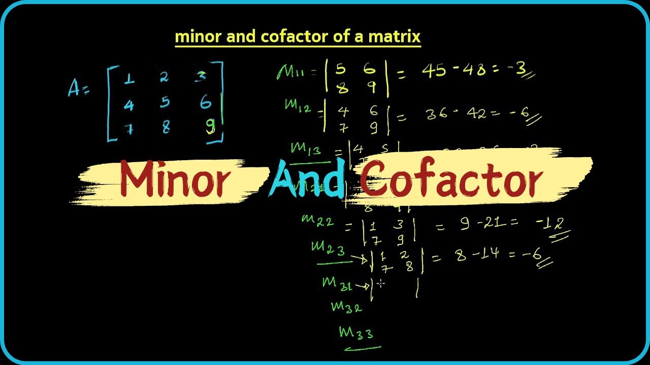 minor and cofactor - YouTube