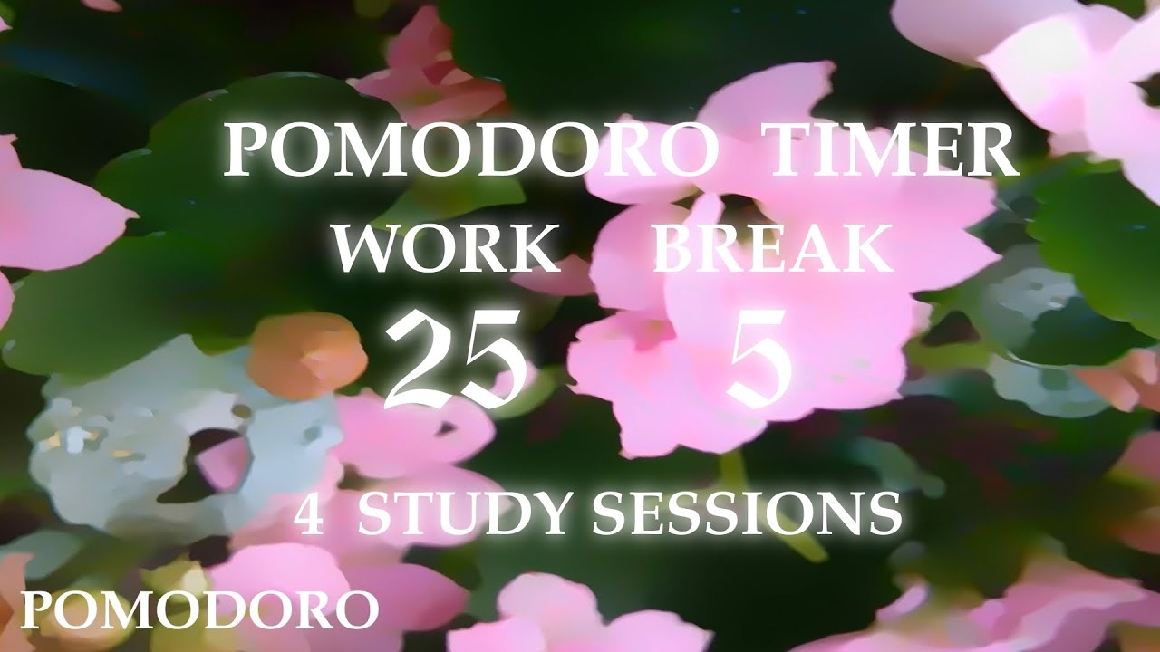Pomodoro 25/5 - Study - Work - Deep Focus - Countdown Timer - No Music - 4 Study Sessions - YouTube