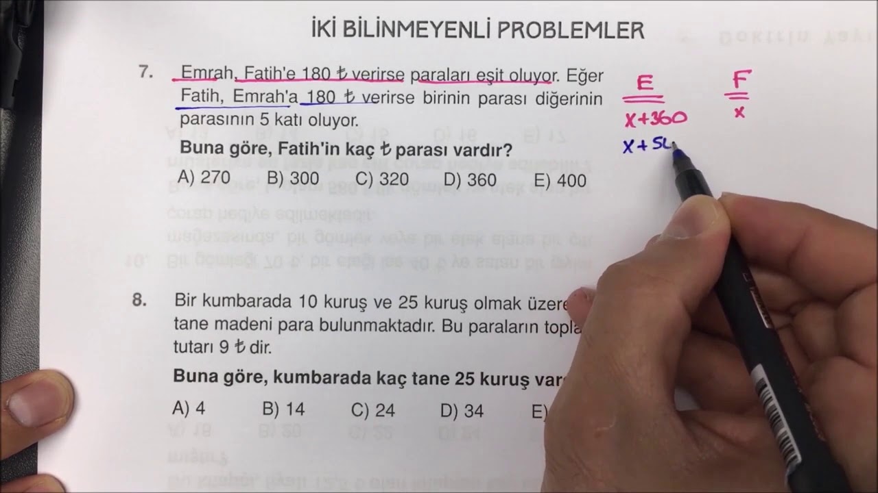 7 Doktrin Sıfırdan Sonsuza Problemler İki Bilinmeyenli Problemler - YouTube
