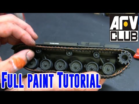 AFV Club vinyl T97E2 M60 / M48 track paint tutorial - YouTube