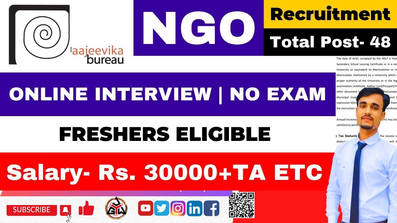 NGO JOBS | NGO VACANCY 2023 | SALARY- 30000+ | FRESHERS ELIGIBLE | NGO ...
