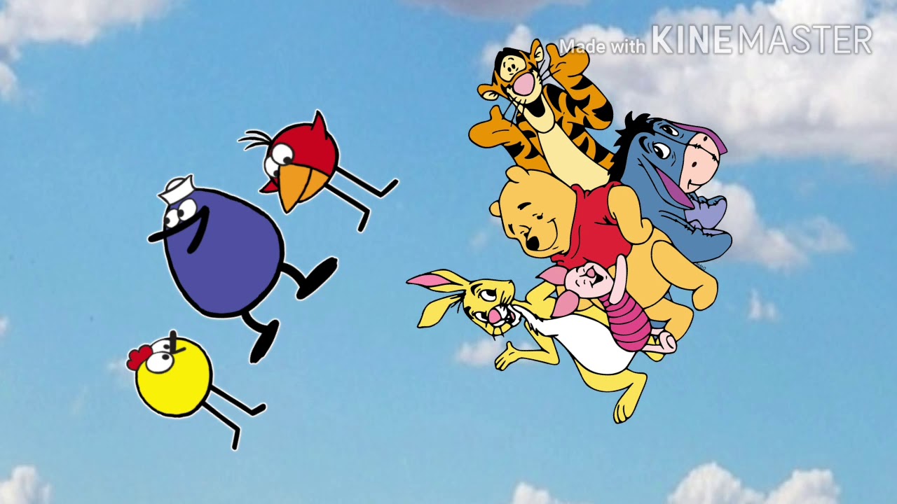 Pooh piglet tigger rabbit and eeyore peep and the big wide world screaming falling - YouTube