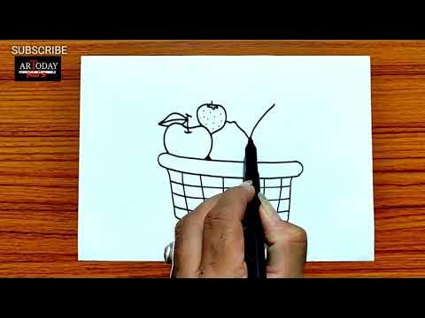 How to Draw Fruit Basket / Easy Art Ideas For Kids - YouTube