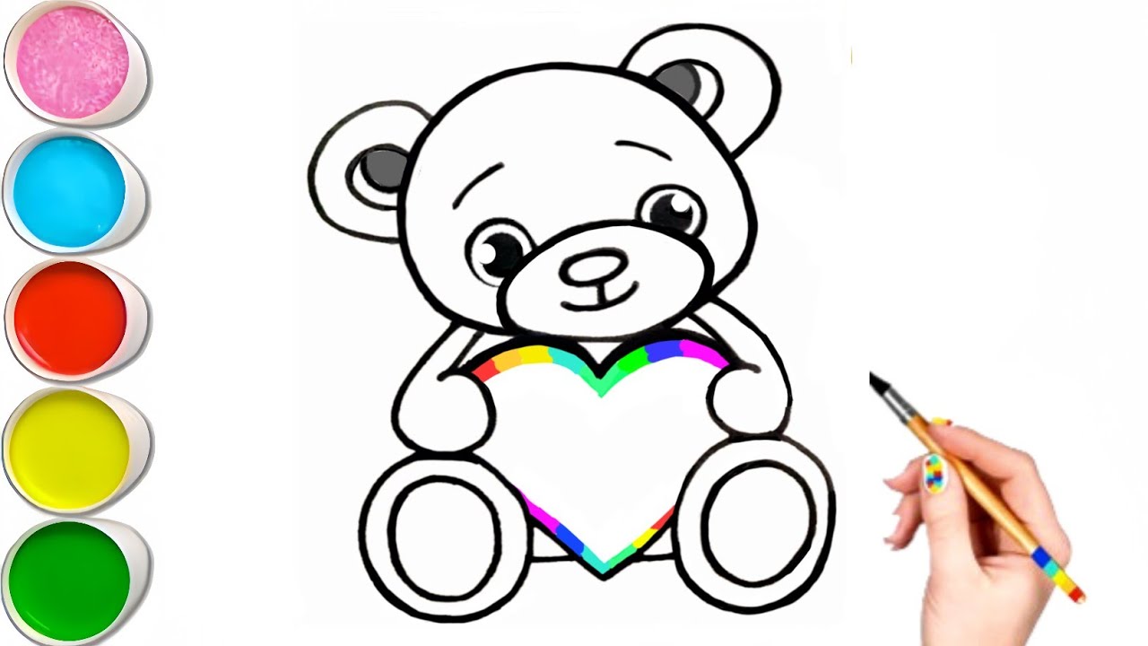 How to draw cute teddy bear 🧸 Step By Step Easy for beginners - YouTube